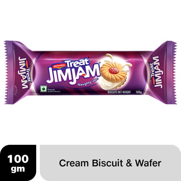 Britannia Treat Jim Jam Cream Biscuits 100 g | Basket Hunt