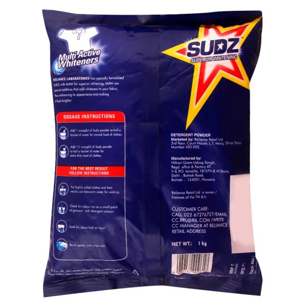 Sudz Superior Whitening Detergent Powder 1 kg | Basket Hunt