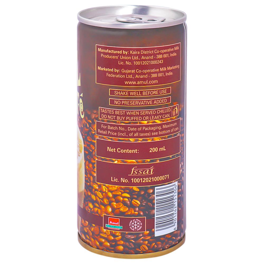 Amul Kool Cafe Classic Flavoured Milk 200 ml (Can) | Basket Hunt