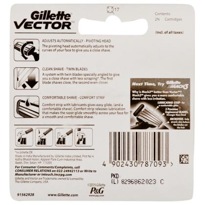 Gillette Vector Shaving Cartridge Twin Blades 2 pcs | Basket Hunt