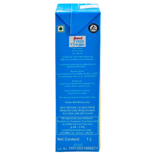 Amul Fresh Cooking Cream 1 L (Tetra Pak) | Basket Hunt