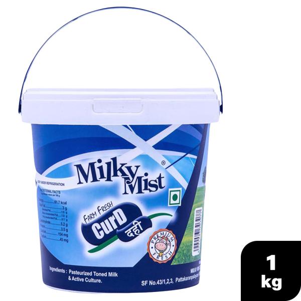 Milky Mist Natural Set Curd 1 kg (Container) | Basket Hunt